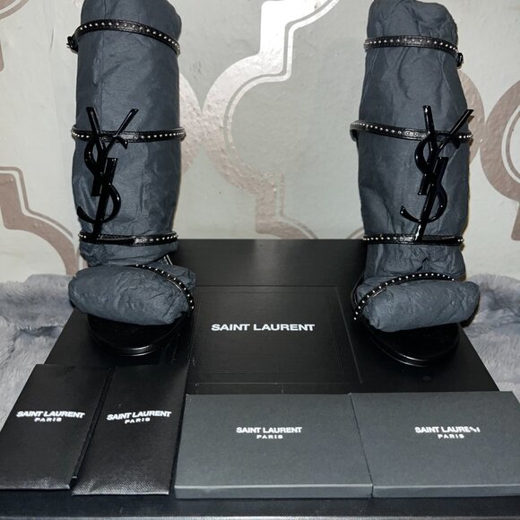 Yves Saint Laurent | Shoes | Saint Laurent Ysl Opyum Logo Stiletto ...